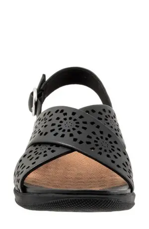 Softwalk Tillman Perforated Slingback Sandal - Black
