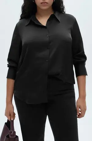 Mango Satin Button-up Shirt