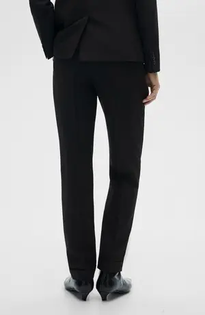 Mango Straight Leg Suit Trousers - Black