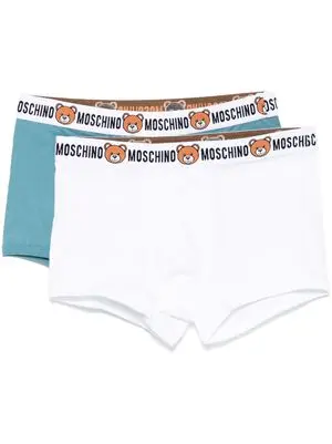 Moschino Logo-waistband Briefs - Blue