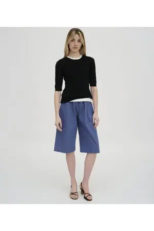 Rosetta Getty Yoke Bermuda Stretch Twill Shorts - Blue