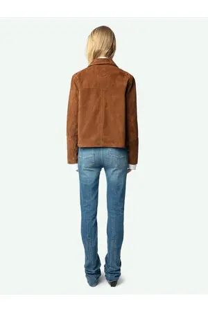 Zadig&Voltaire Lessa Cropped Suede Jacket - Brown