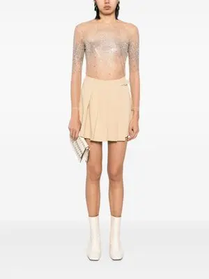 Ermanno Scervino Crystal-embellished Tulle Top