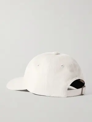 Saint Laurent Embroidered Cotton-corduroy Baseball Cap - Neutrals