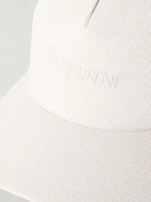 Saint Laurent Embroidered Cotton-corduroy Baseball Cap - Neutrals