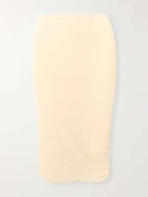 JIL SANDER Cotton-crepe Midi Skirt - Beige