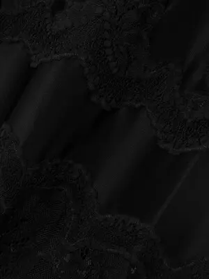 Rabanne Lace-trimmed Silk-satin Maxi Dress - Black