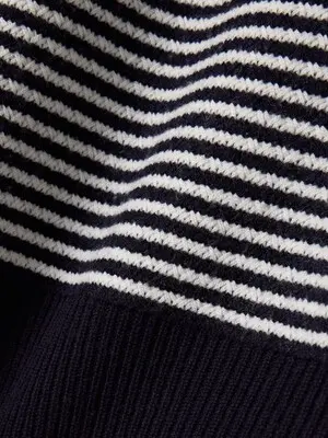 Max Mara Bessica Striped Wool And Cashmere-blend Turtleneck Sweater - Blue