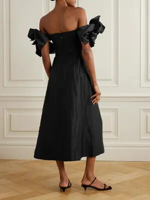 Aje Etta Appliquéd Linen-blend Midi Dress