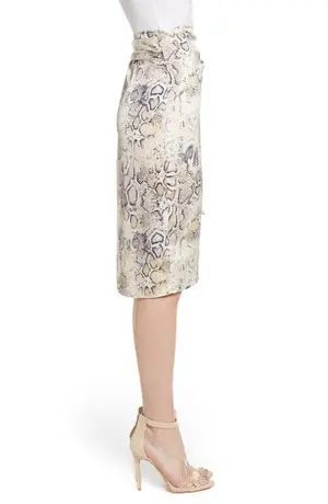 J.O.A. Snakeskin Print Wrap Skirt