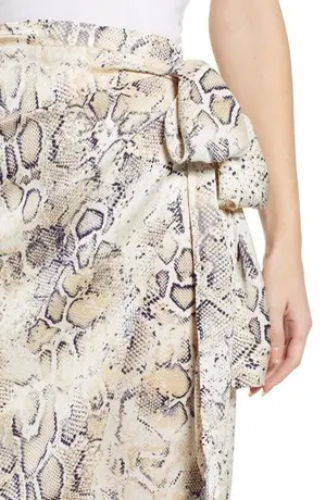 J.O.A. Snakeskin Print Wrap Skirt
