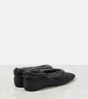 TOTEME Shearling-lined Ballet Flats