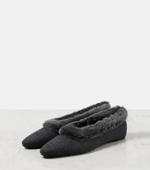 TOTEME Shearling-lined Ballet Flats