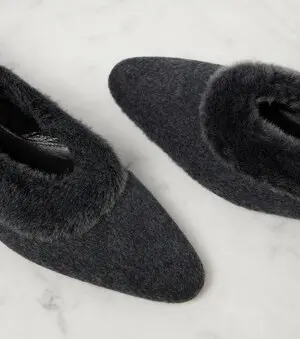 TOTEME Shearling-lined Ballet Flats