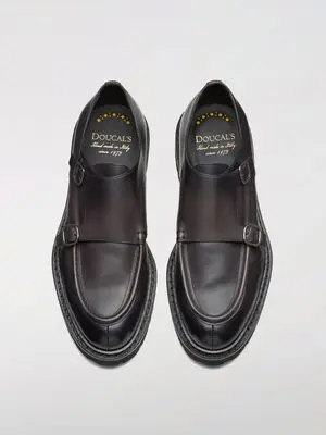 DOUCAL'S Brogue Shoes With Buckle Detailing - Graphite