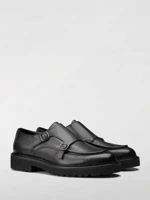 DOUCAL'S Brogue Shoes With Buckle Detailing - Graphite