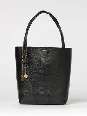 Chloé Chloé Leather Tote Bag With Gold Tone Hardware Black