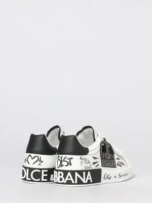Dolce & Gabbana Embellished Crown Sneakers - White