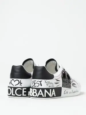Dolce & Gabbana Embellished Crown Sneakers - White