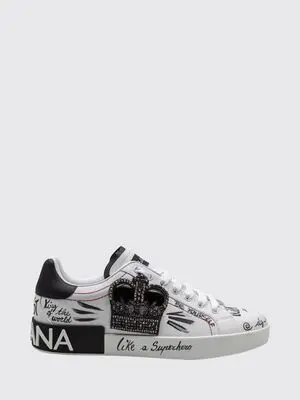 Dolce & Gabbana Embellished Crown Sneakers - White