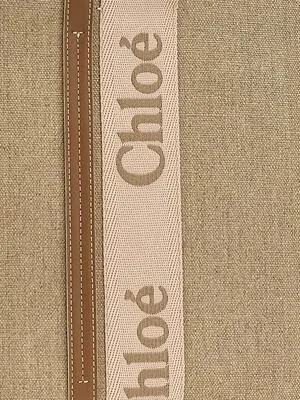 Chloé Vertical Logo Tote Bag - Camel