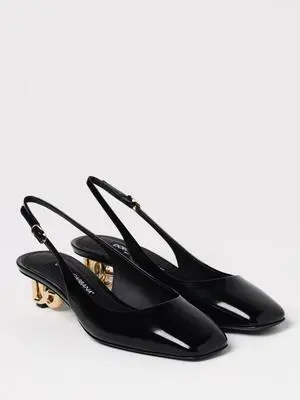 Dolce & Gabbana Slingback Pumps With Logo Heel Detail - Black