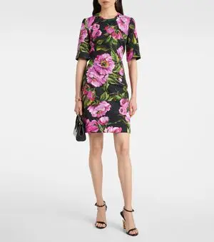 Dolce & Gabbana Floral Cotton Jacquard Minidress