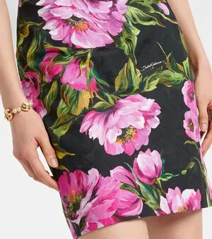 Dolce & Gabbana Floral Cotton Jacquard Minidress