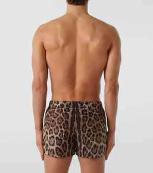 Dolce & Gabbana Leopard-print Swim Trunks