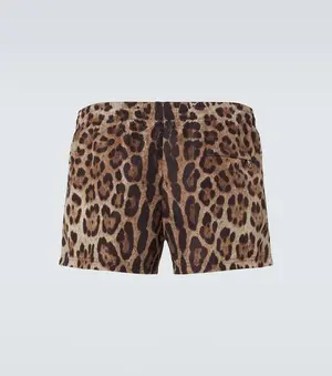 Dolce & Gabbana Leopard-print Swim Trunks