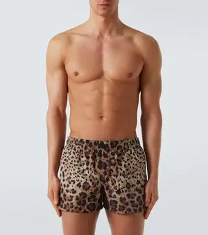 Dolce & Gabbana Leopard-print Swim Trunks