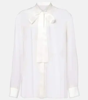 Dolce & Gabbana Bow-detail Silk Chiffon Shirt