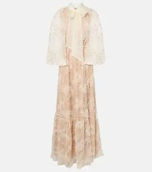 SELF-PORTRAIT Self-Portrait Embroidered Caped Gown