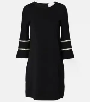 Carolina Herrera Embellished Wool-blend Minidress