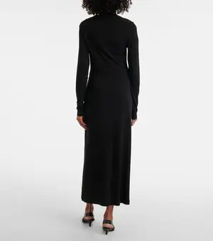 TOTEME Draped Jersey Maxi Dress - Black