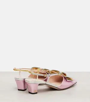 Valentino Garavani Bowow 45 Metallic Leather Pumps - Multicoloured