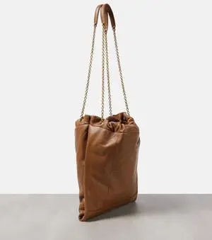Saint Laurent Jamie Pouch Leather Shoulder Bag - Brown
