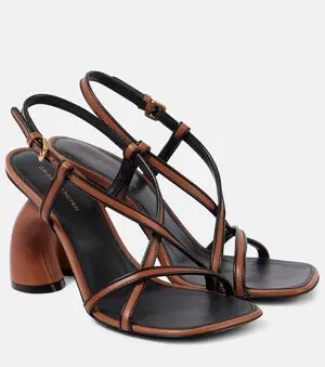Dries Van Noten Leather Heeled Sandals - Brown