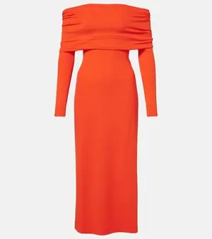 Orange Off-the-Shoulder Evening Dresses