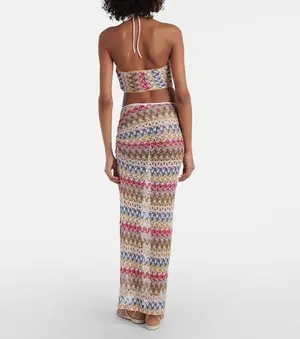 Missoni Zigzag Halterneck Lamé Crop Top