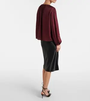 Velvet By Graham & Spencer Riona Satin Blouse - Brown