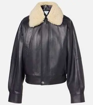 Bottega Veneta Shearling-trimmed Leather Blouson