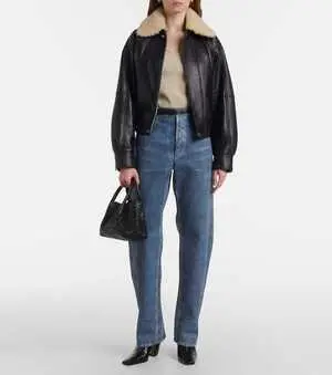 Bottega Veneta Shearling-trimmed Leather Blouson