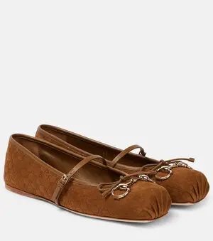 Gucci Horsebit Ballet Flats - Brown