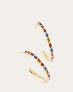 JAN LESLIE Dash Gemstone Hoop Earrings - Multi