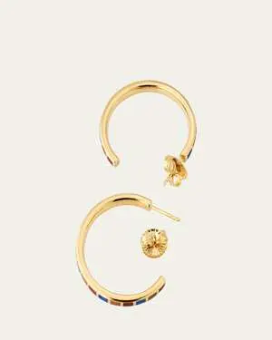 JAN LESLIE Dash Gemstone Hoop Earrings - Multi
