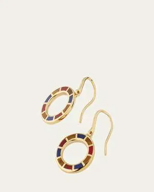 JAN LESLIE 18k Gold Plated Circle Drop Earrings
