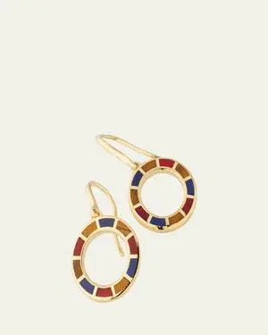 JAN LESLIE 18k Gold Plated Circle Drop Earrings