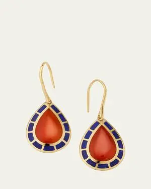 JAN LESLIE Teardrop Dangle Earrings - Lapis/carnelian
