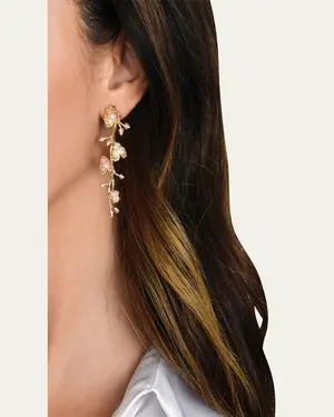 ANABEL ARAM JEWELRY Orchid Pave Dangle Earrings